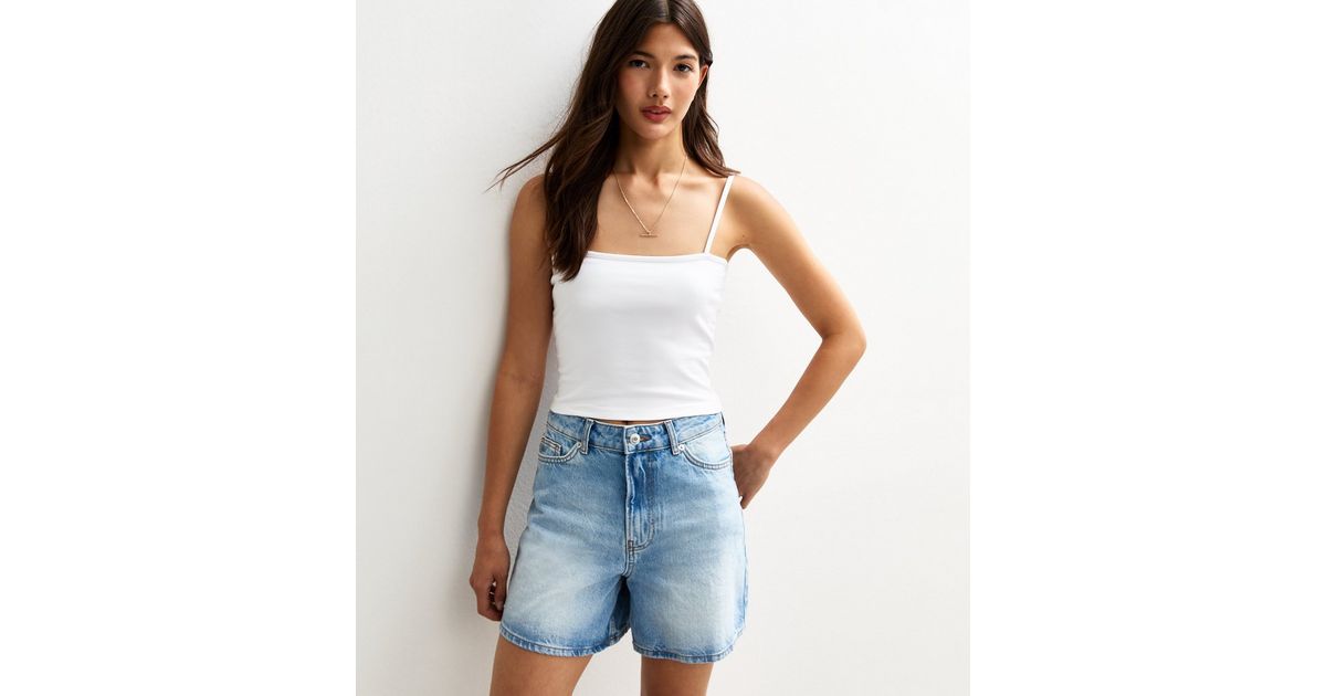 White Strappy Square Neck Cami Top | New Look