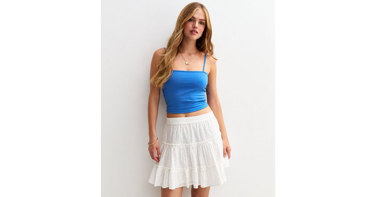 Bright Blue Strappy Square Neck Cami Top | New Look