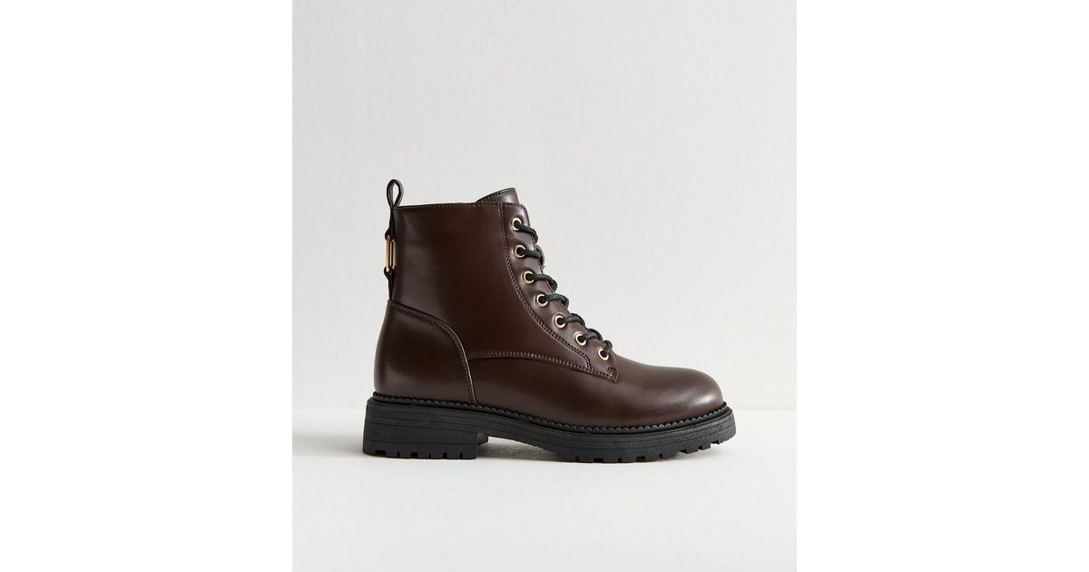 Brown Lace Up Ankle Boots | New Look