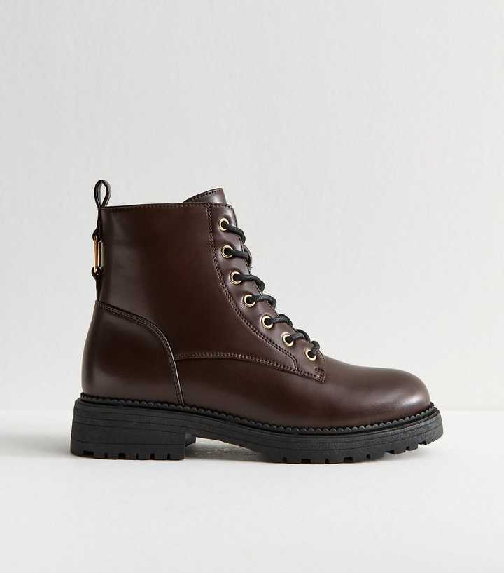Brown Lace Up Ankle Boots | New Look