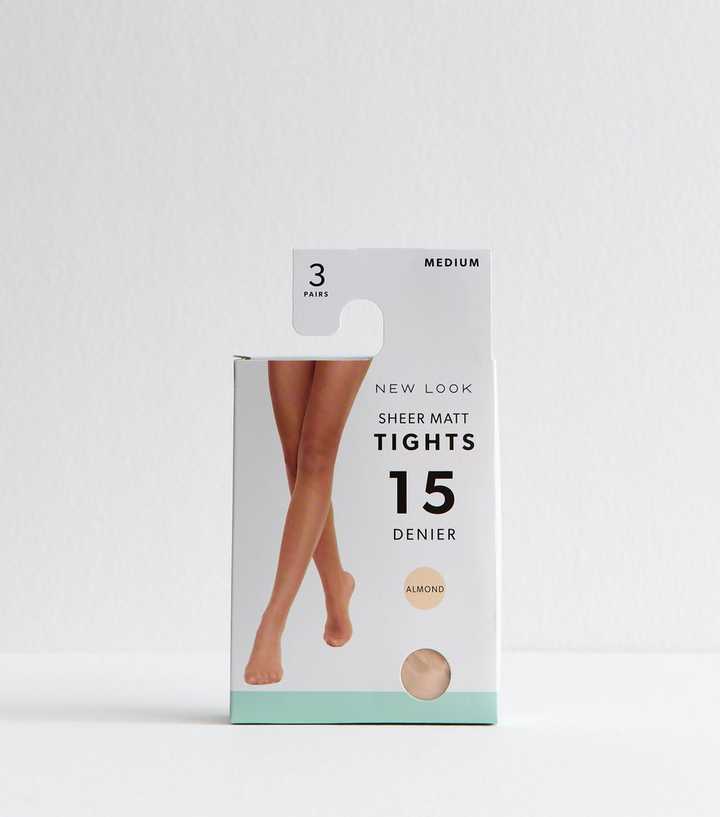 Cream Pack of 3 Sheer Matt 15 Denier Tights | New Look