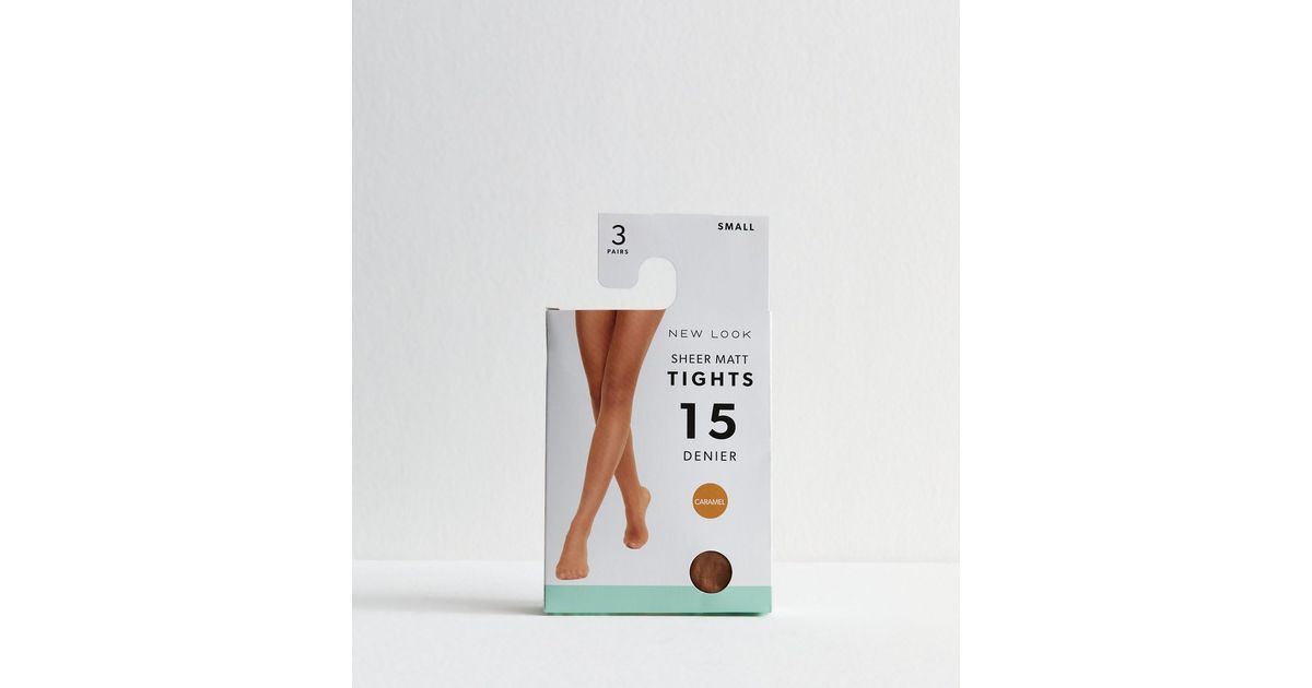 3 Pack Tan Sheer Matt 15 Denier Tights | New Look