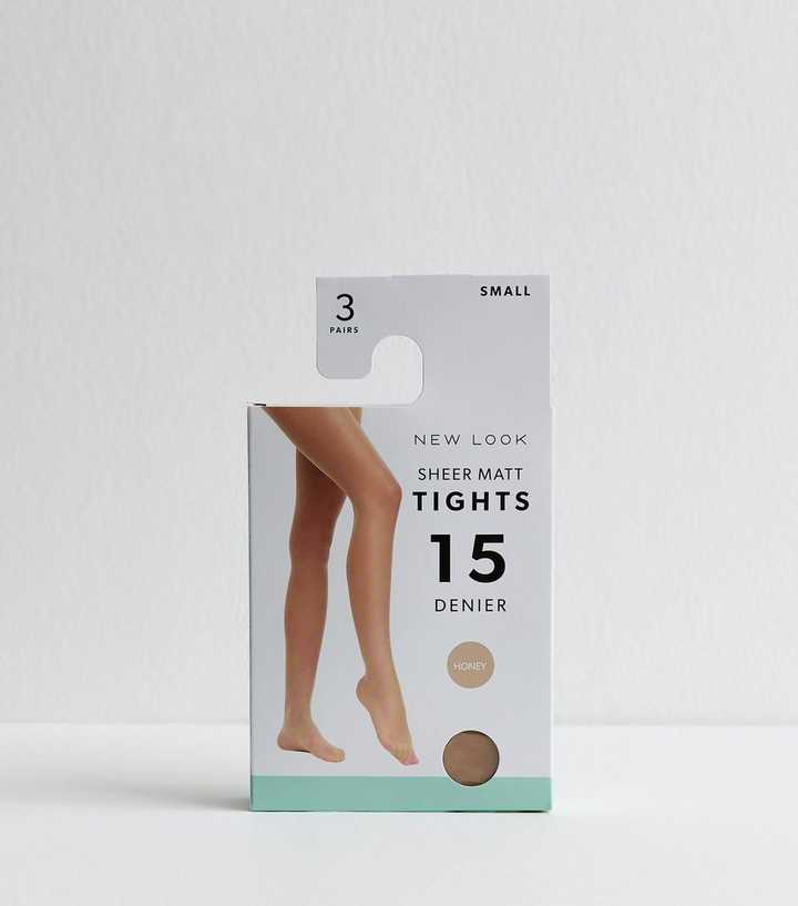Light Brown Pack of 3 Sheer Matt 15 Denier Tights | New Look
