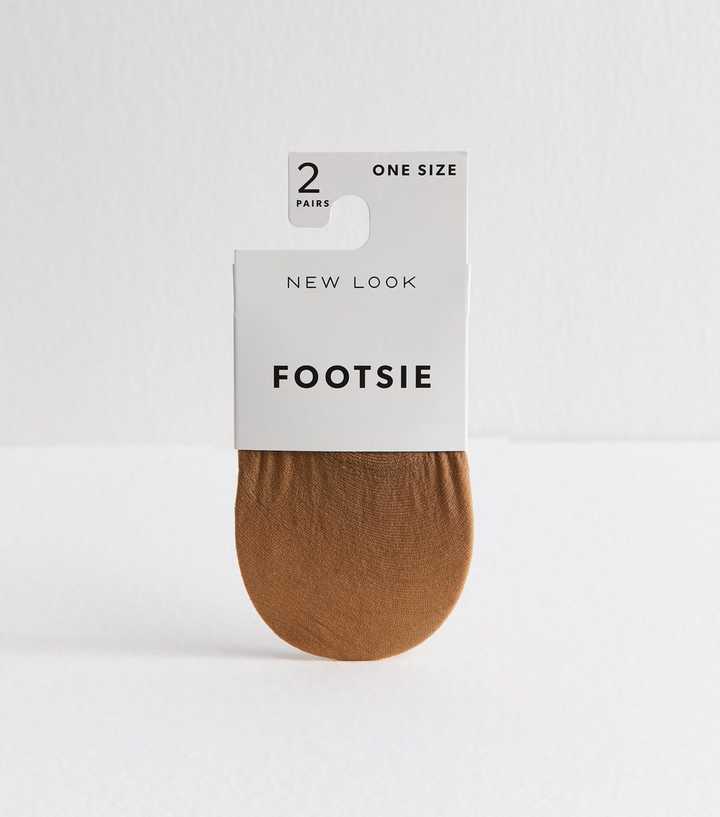 Pack of 2 Tan Sheer Footsie Socks | New Look
