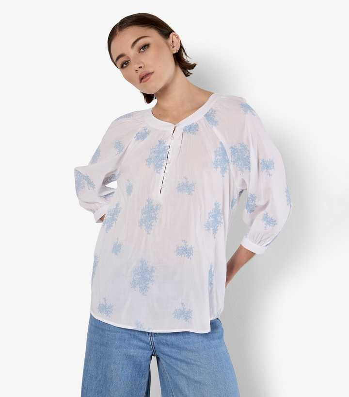 Apricot Embroidered Dotty Flower Blouse | New Look