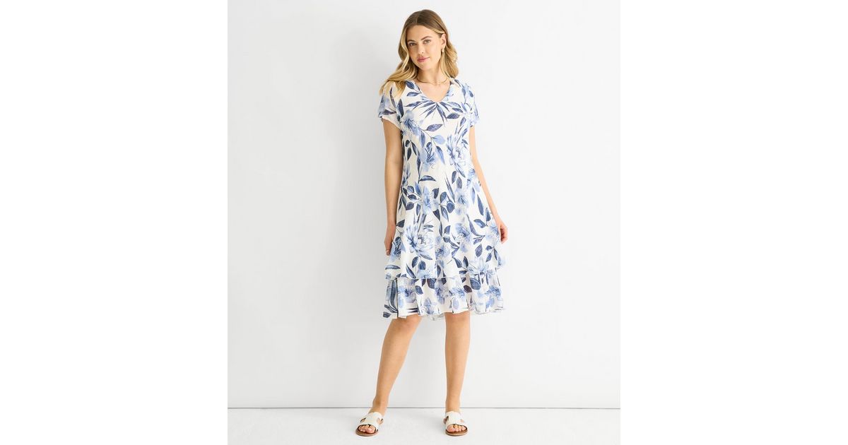 Gini London White Floral Print Dress | New Look