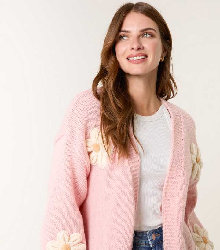 Blue Vanilla Light Pink Daisy Flower Cardigan | New Look