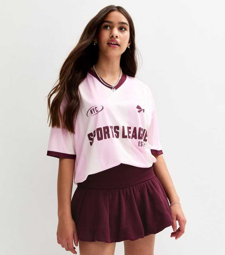 Girls Dark Burgundy Puffball Skort | New Look