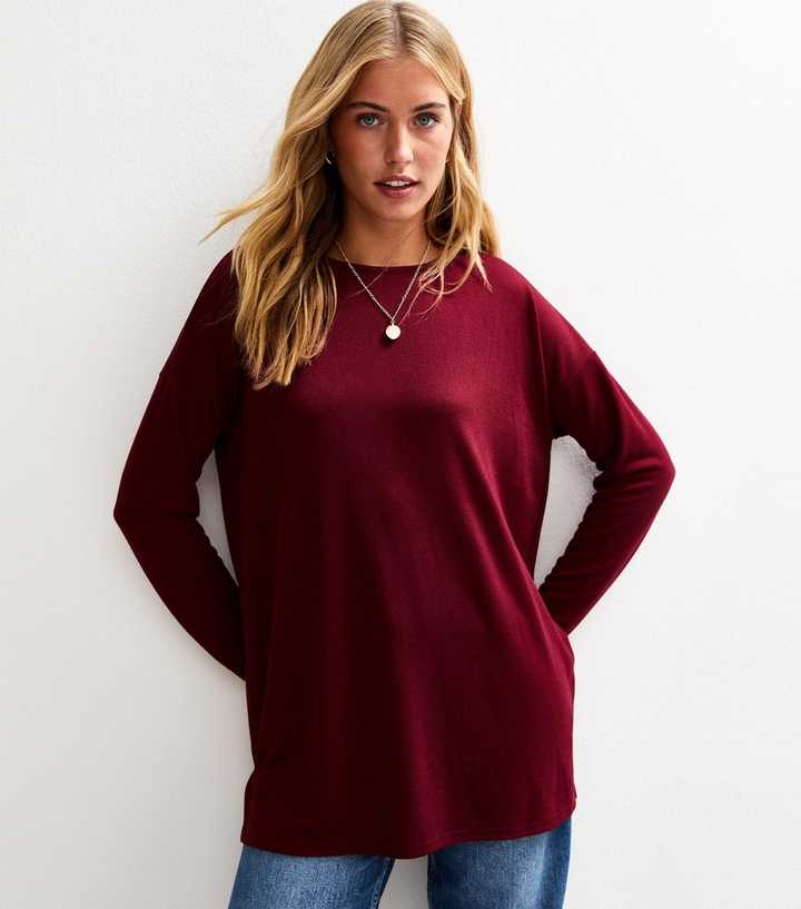 Tall Red Soft Touch Long Sleeve Top | New Look