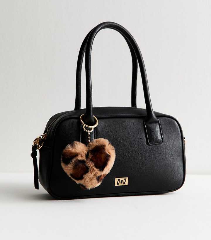 Brown Leopard Print Heart Bag Charm | New Look