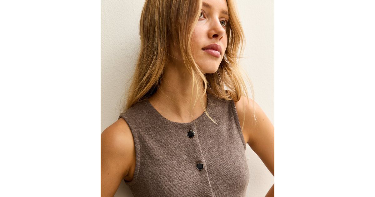 Mink Soft Touch Compact Button Up Waistcoat | New Look