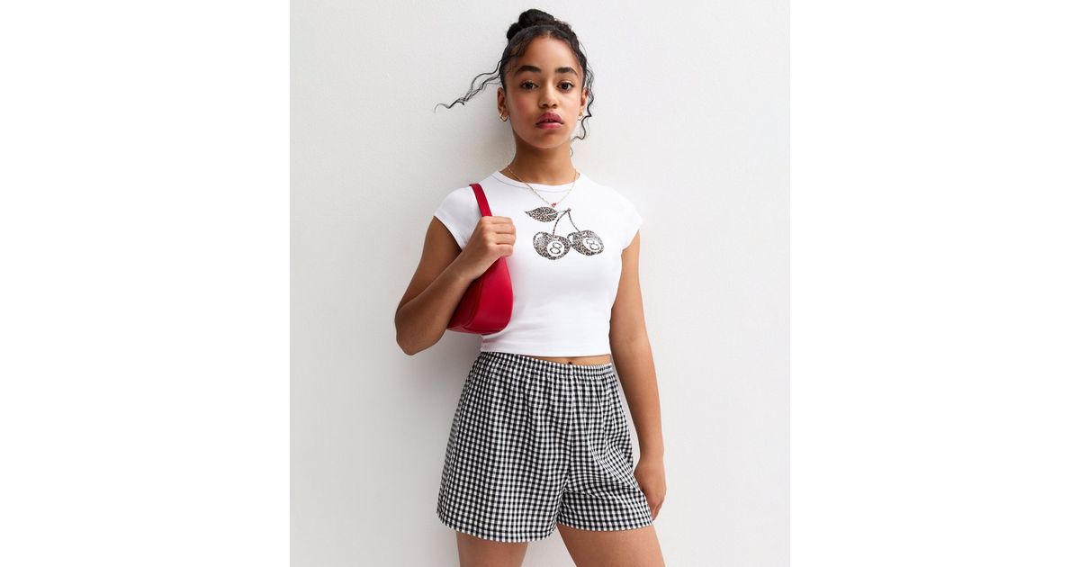 Girls Black Gingham Shorts | New Look