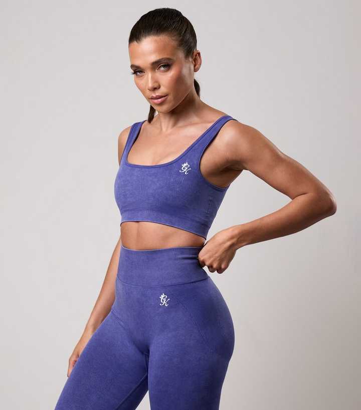 Gym King Bright Blue Seamless Ribbed Sports Bra | New Look