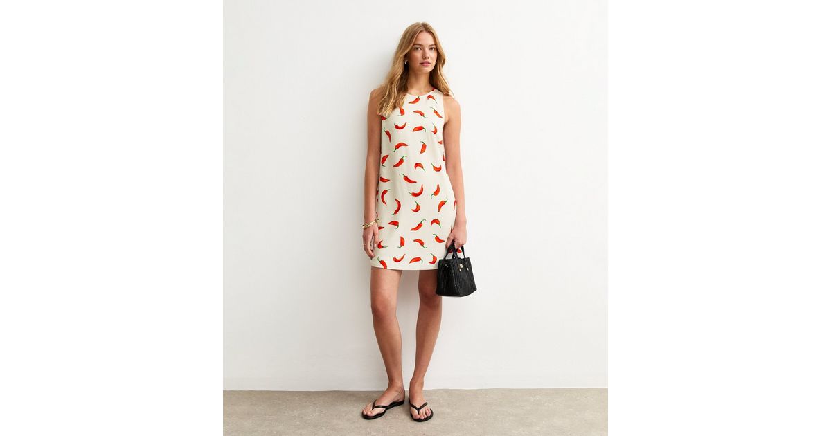 Red Chilli Print Shift Mini Dress | New Look