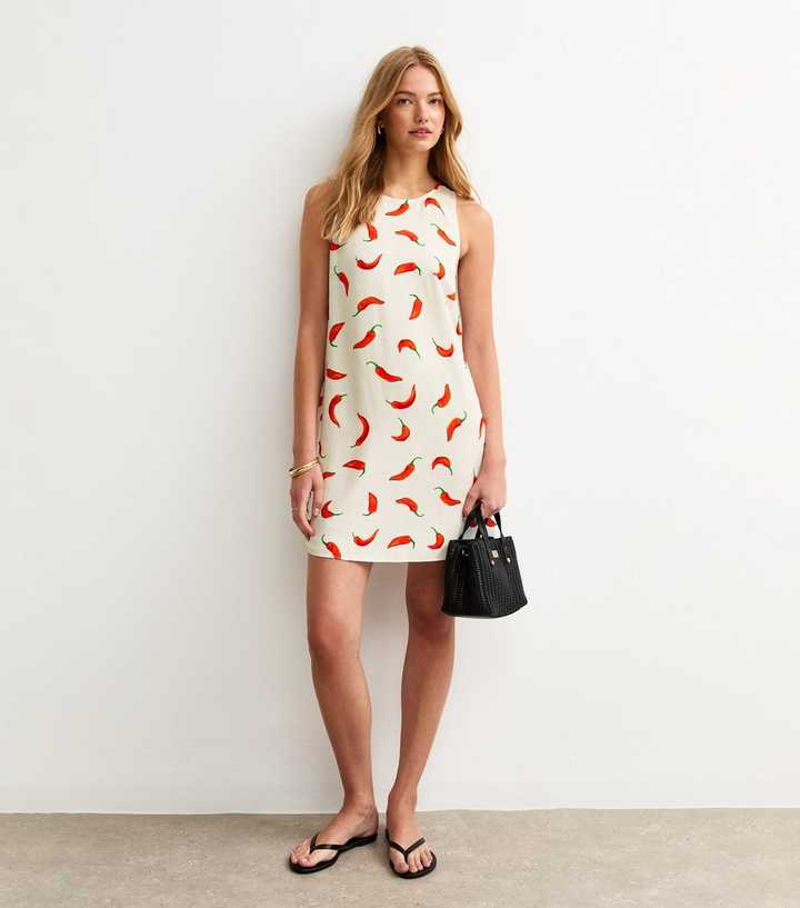 Red Chilli Print Shift Mini Dress | New Look