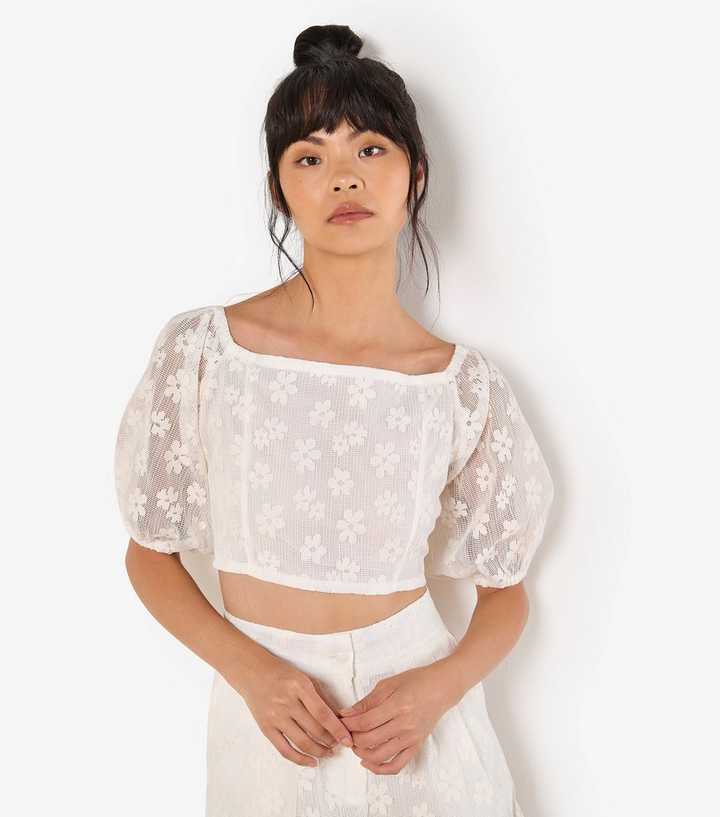 Apricot Cream Floral Embroidered Crop Top | New Look