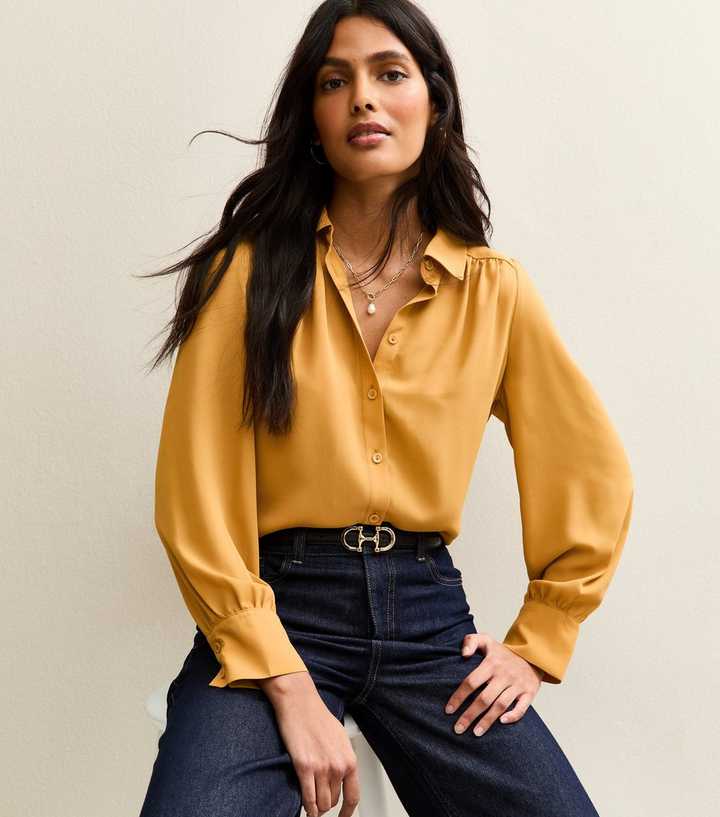 Dark Yellow Long Sleeve Shirt | New Look