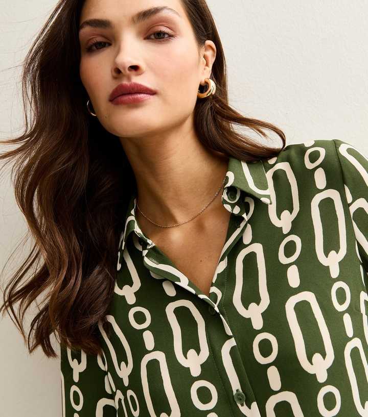 Tall Green Pattern Print Blouse | New Look