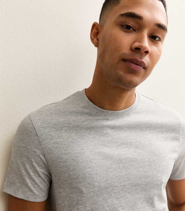 Grey Marl Regular Crew Neck Jersey T-Shirt | New Look