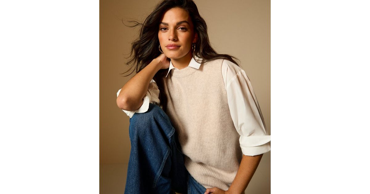 Oatmeal Ribbed Crew Neck Vest | New Look