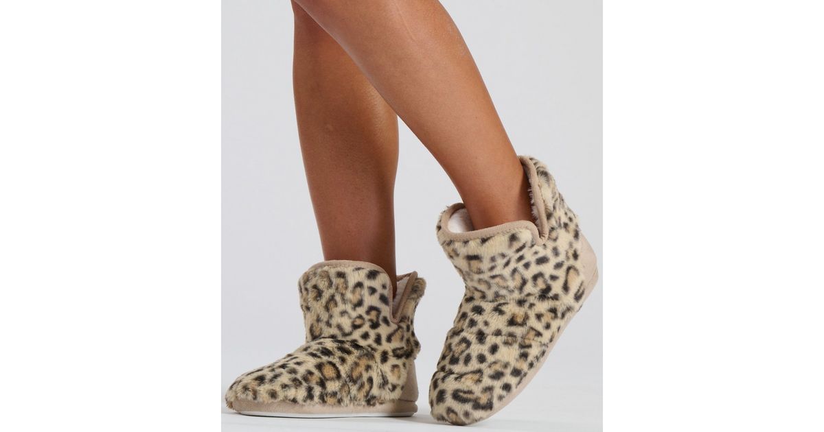 Loungeable Leopard Print Ankle Boot Slippers | New Look