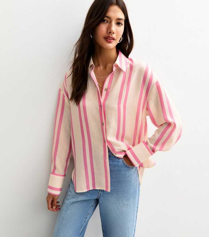 Pink Striped Long Sleeve Shirt | New Look