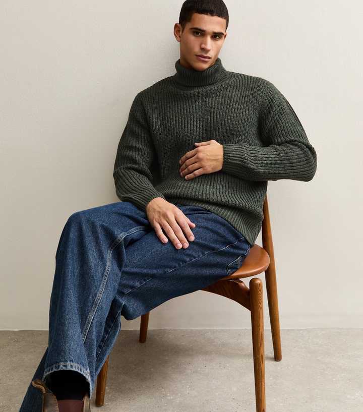 Jack & Jones Dark Green Roll Neck Jumper | New Look