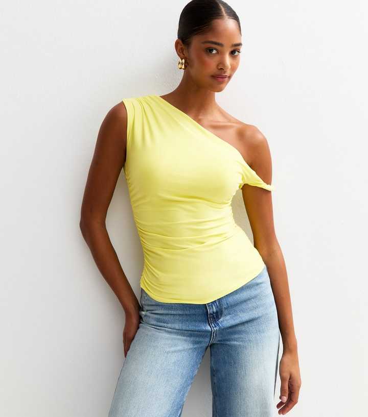 Pink Vanilla Yellow Twisted Off The Shoulder Top | New Look