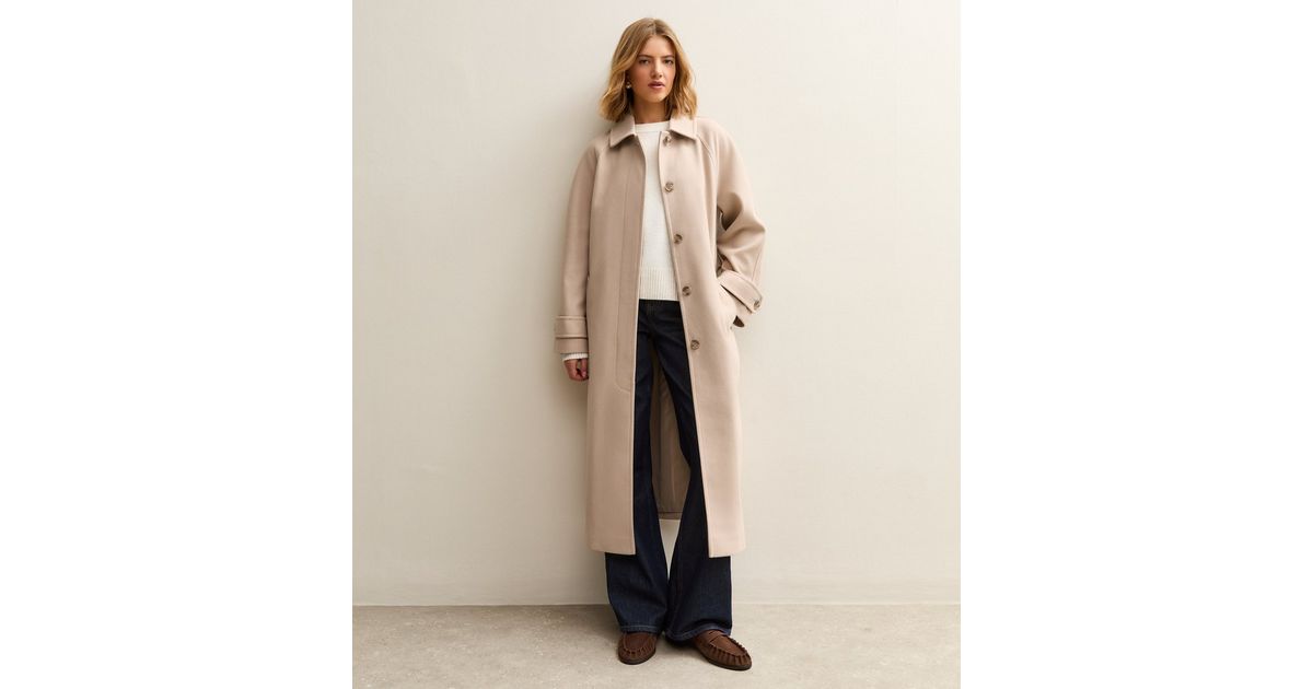 Mink Button Up Belted Coat | New Look