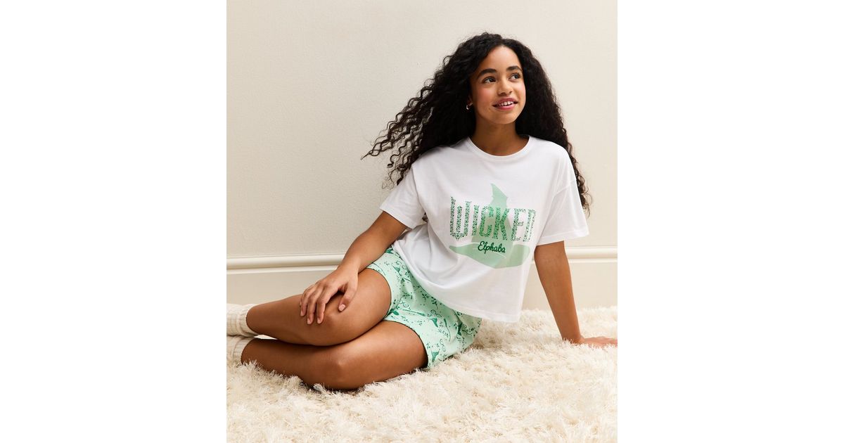 Girls Green Wicked Elphaba T-Shirt and Shorts Pyjama Set | New Look