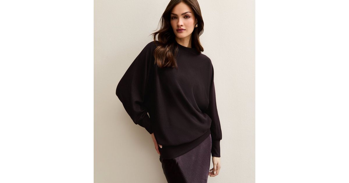 Tall Dark Purple Batwing Jumper | New Look