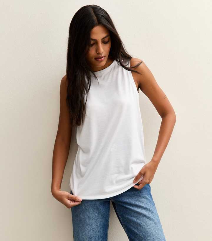 White Relaxed Tank Top | New Look