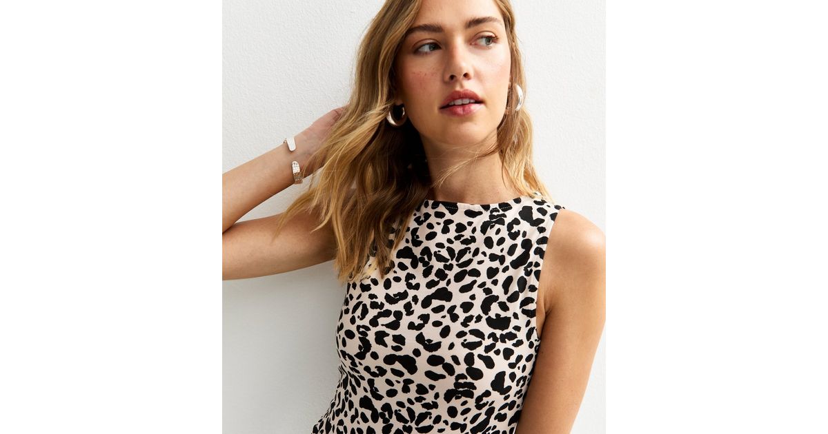 Brown Leopard Print Slash Neck Slim Vest Top | New Look