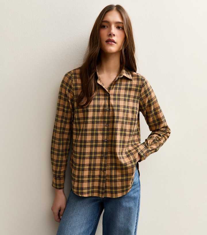 Yellow Cotton Check Shirt | New Look