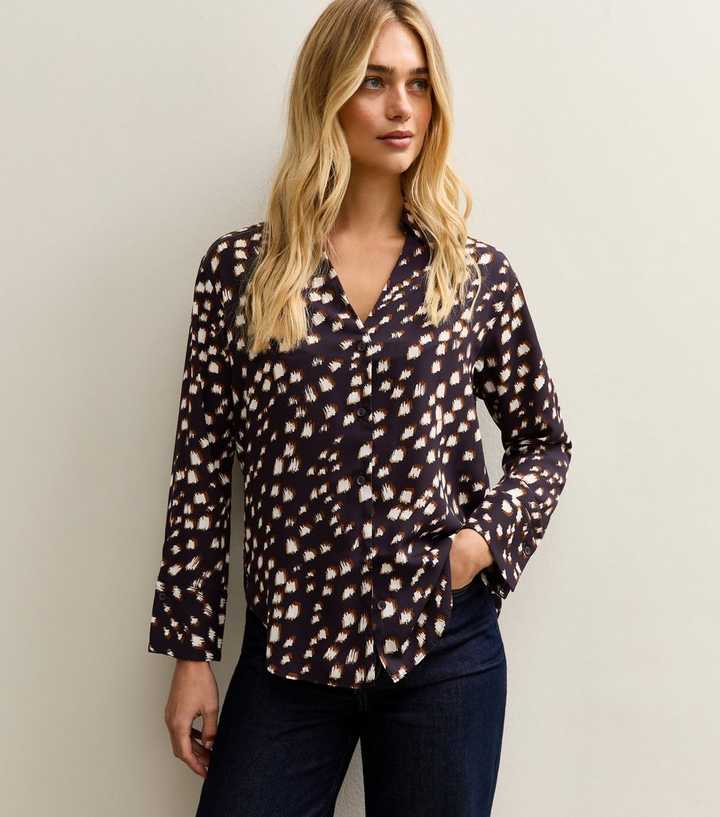 Brown Speckled Pattern Colin Shirt | New Look