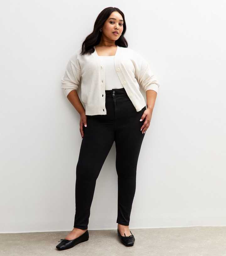 Curves Black Yazmin High Waisted Slim Leg Jeans | New Look