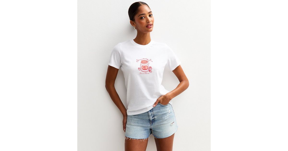 White Jam Jar Print T-Shirt | New Look