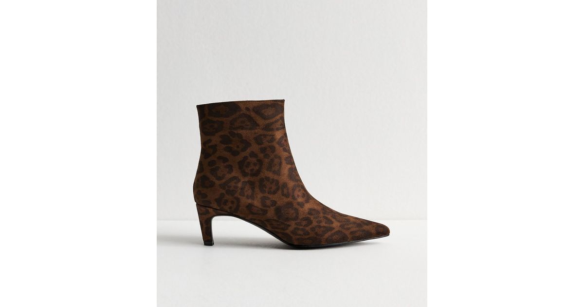 Faux Suede Leopard Print Ankle Boots | New Look