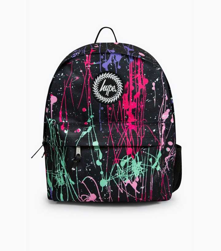 Hype Black Splatter Backpack | New Look