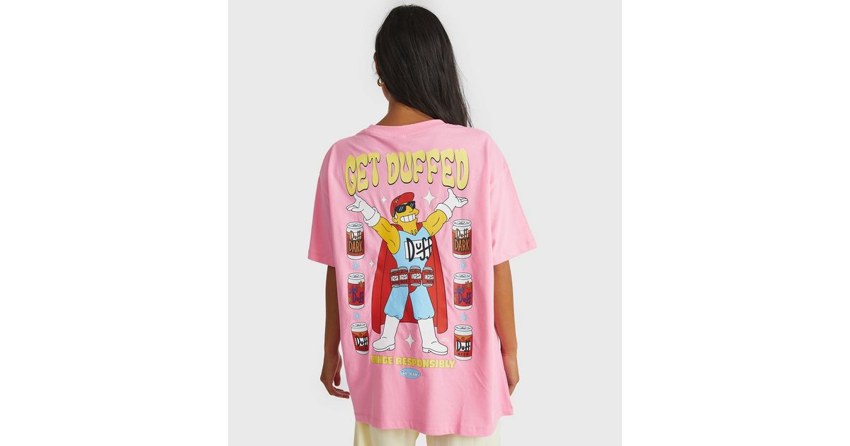 Skinnydip Pink The Simpsons Get Duffed Print T-Shirt | New Look