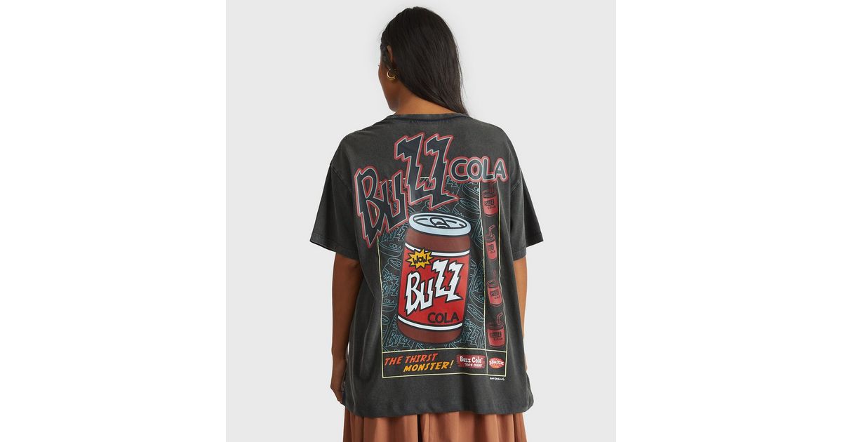 Skinnydip Grey The Simpsons Buzz Cola Print T-Shirt | New Look
