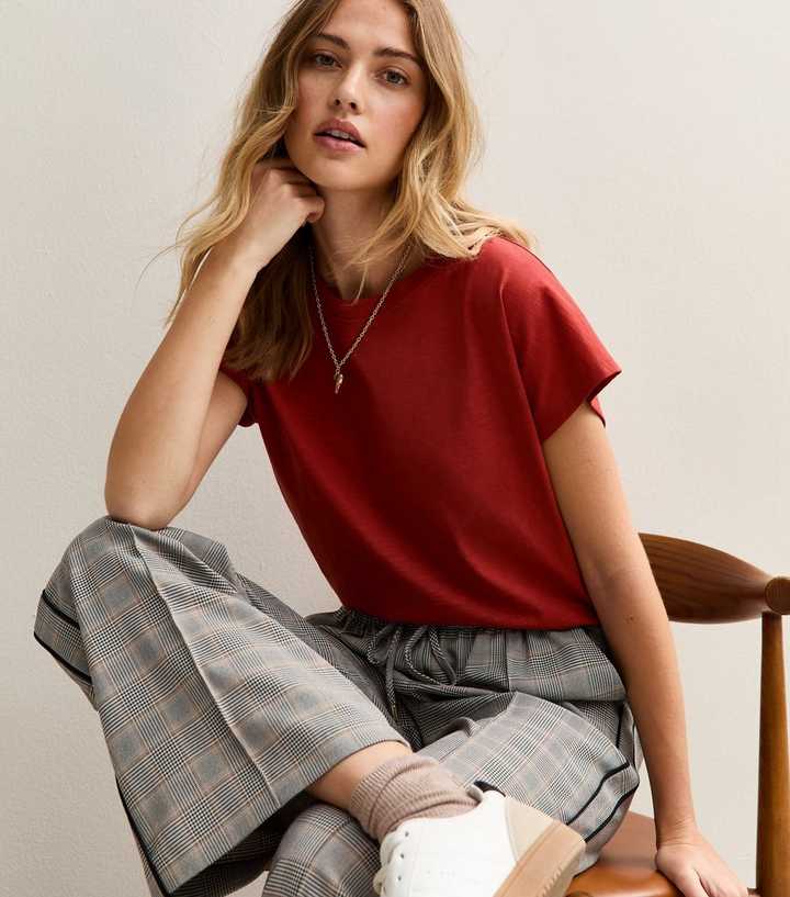 Rust Orange Grown On Sleeve T-Shirt | New Look