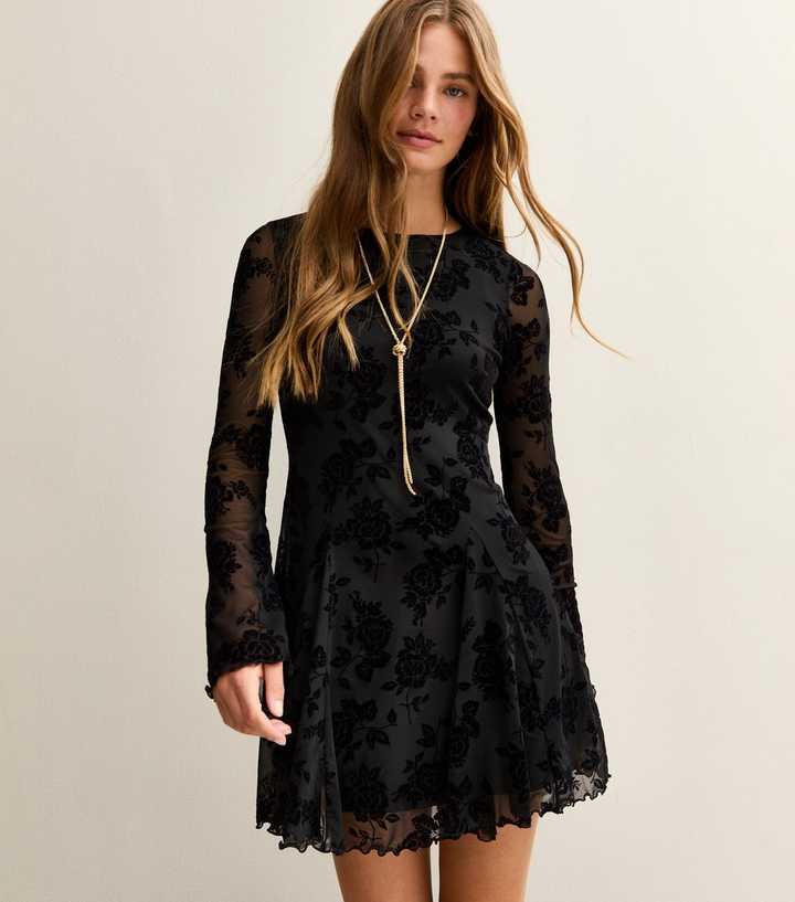black devore dress