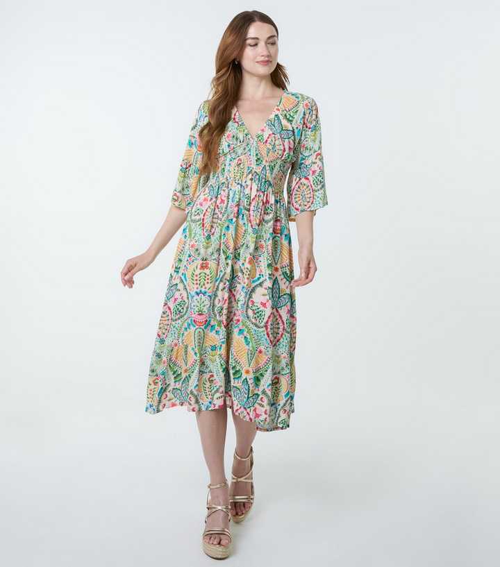 Blue Vanilla Multicolour Paisley Print Midi Dress | New Look