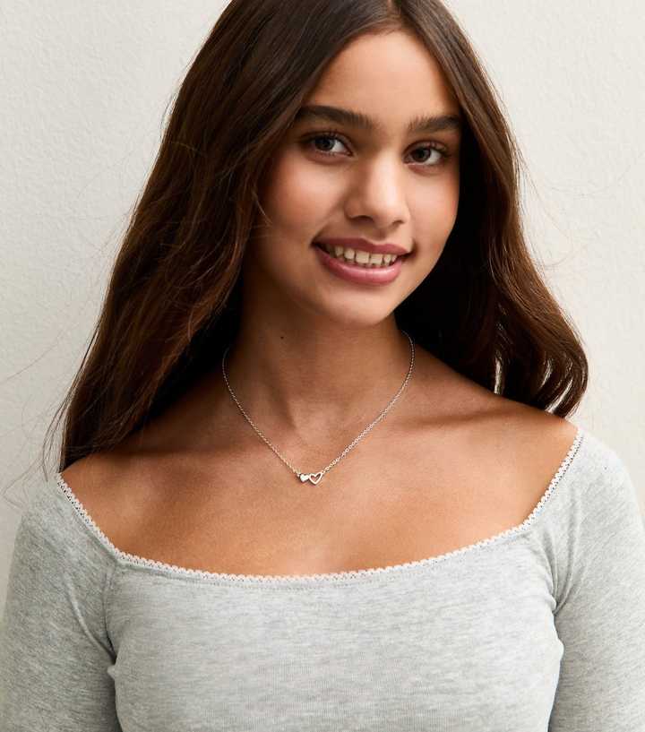 Girls Mid Grey Square Neck Long Sleeve Top | New Look