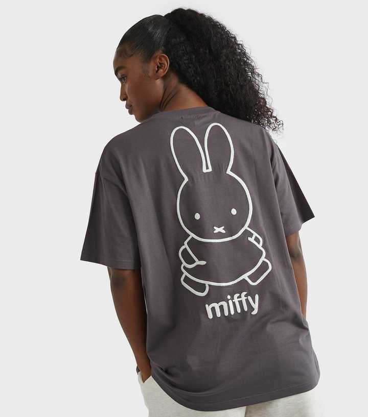 Skinnydip Grey Miffy Outline Print T-Shirt | New Look