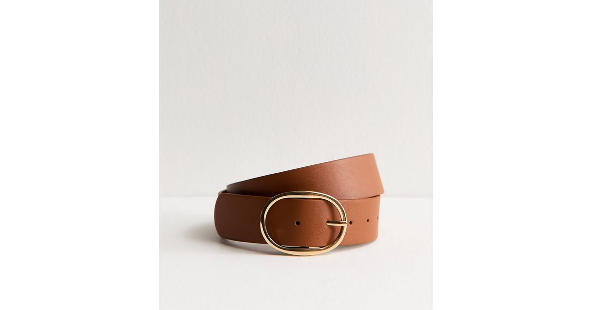 Tan Oval Buckle Belt | New Look