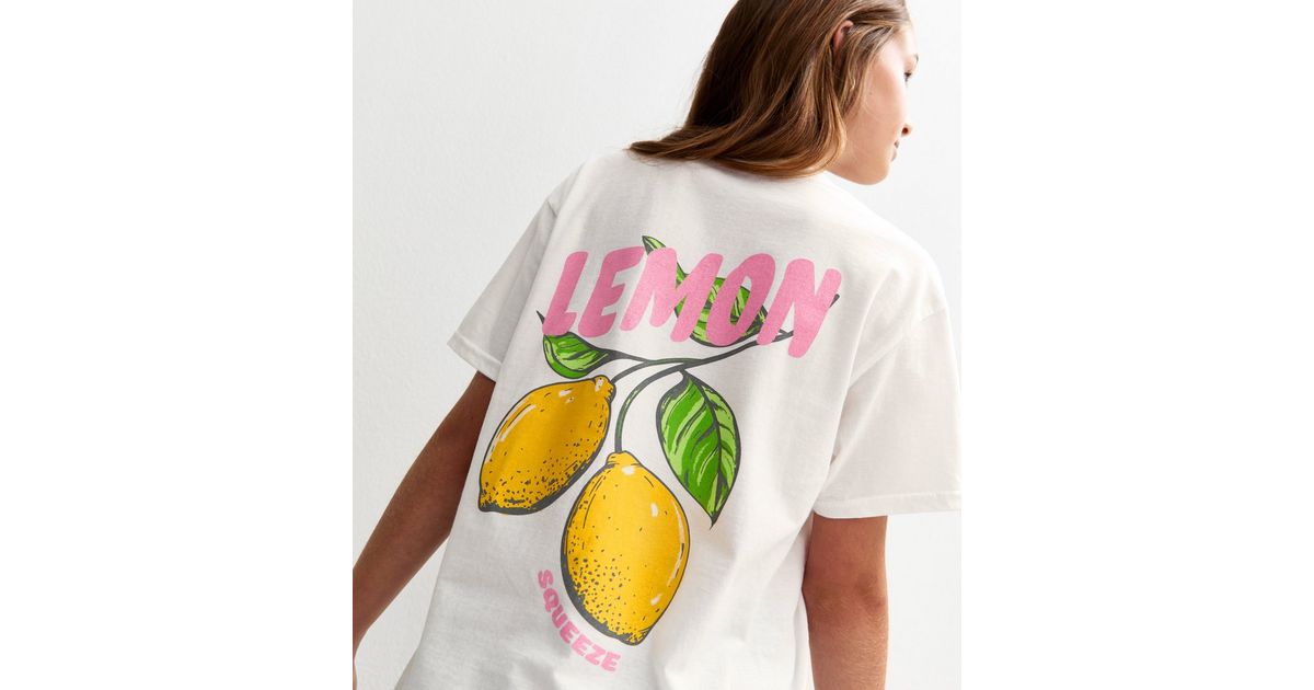 Girls White Lemon Print T-Shirt | New Look