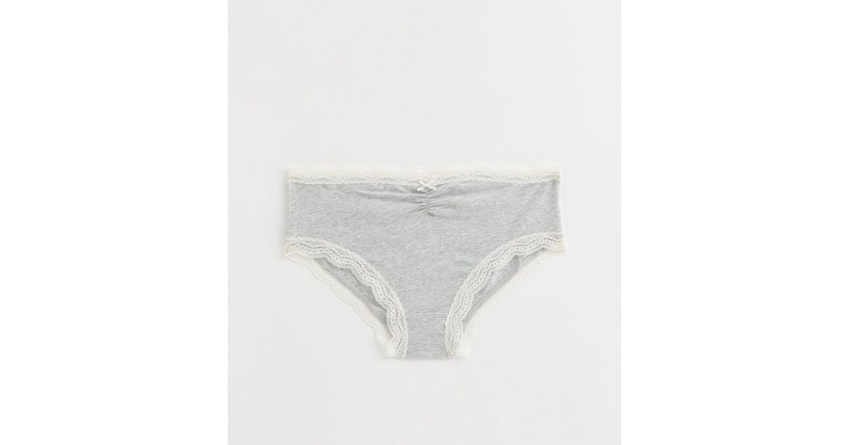 Girls Grey Contrast Trim Briefs | New Look
