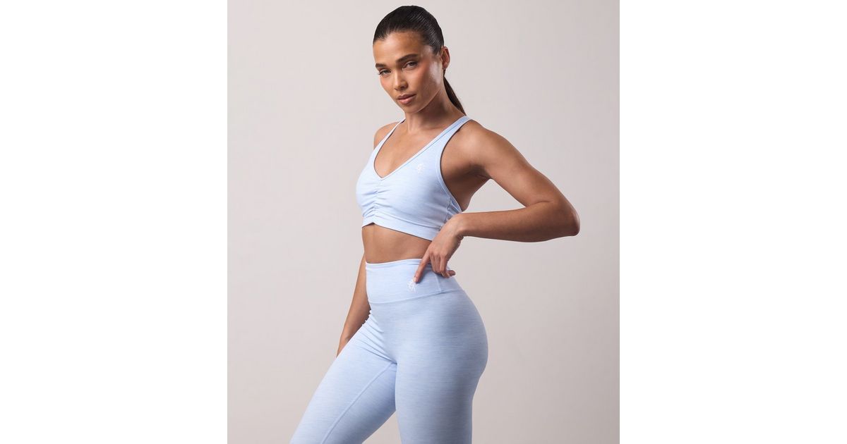 Gym King Blue 365 Ruched Sports Bra | New Look